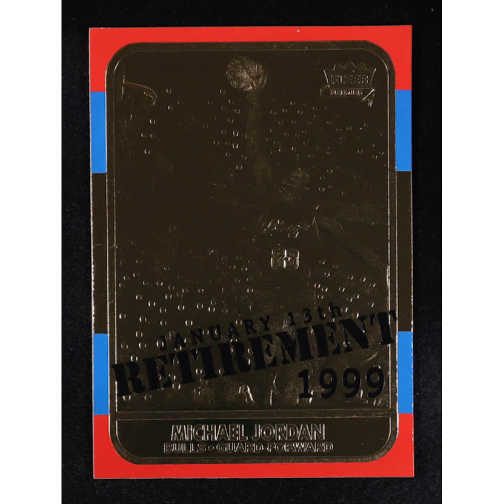 Michael Jordan 1998 Fleer Jordan Retirement 23KT Gold Rookie Blue & Red ...