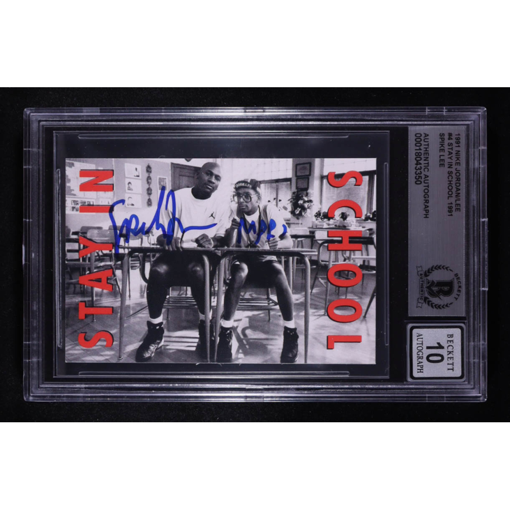Spike Lee Signed 1991 Nike Spike Lee Stay In School #4 (BGS | Autograph ...