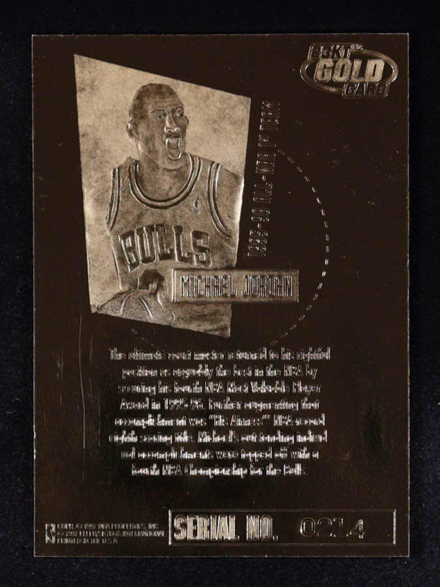 Michael Jordan 1997 Fleer Ultra Court Masters Feel the Game 23KT Gold ...