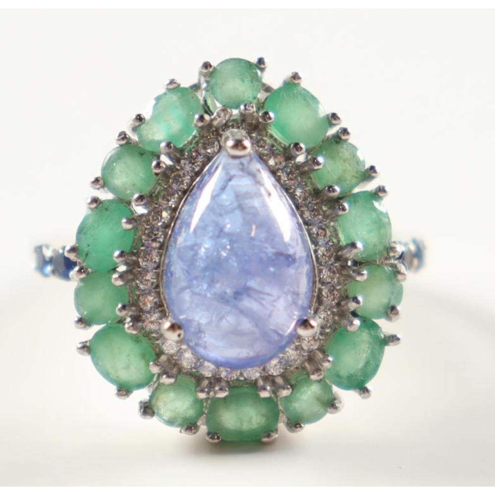 New 5.12 CTW Emerald & Tanzanite Ring | Estimated Retail Value: $2,100 ...