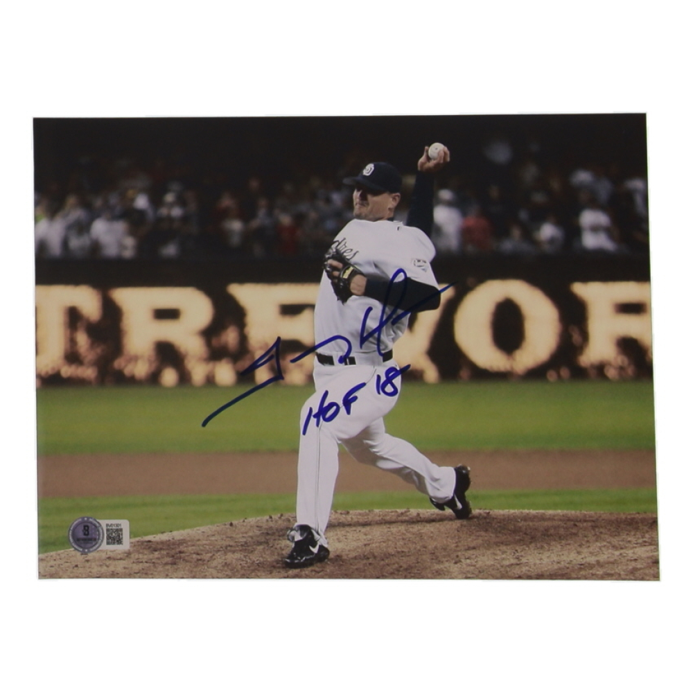 Trevor Hoffman Signed Padres 8x10 Photo Inscribed "HOF 18" (Beckett ...