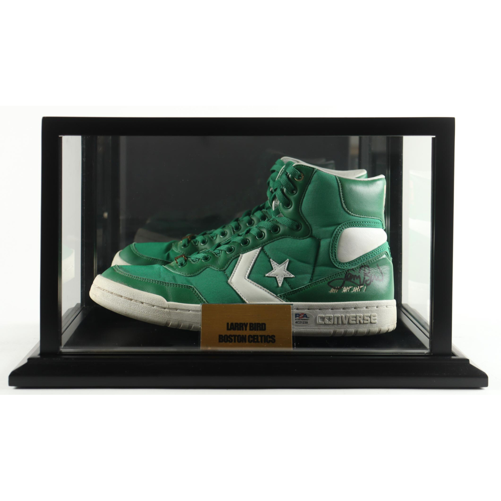 Larry Bird Signed Converse All-Star Basketball Shoe with Display Case ...