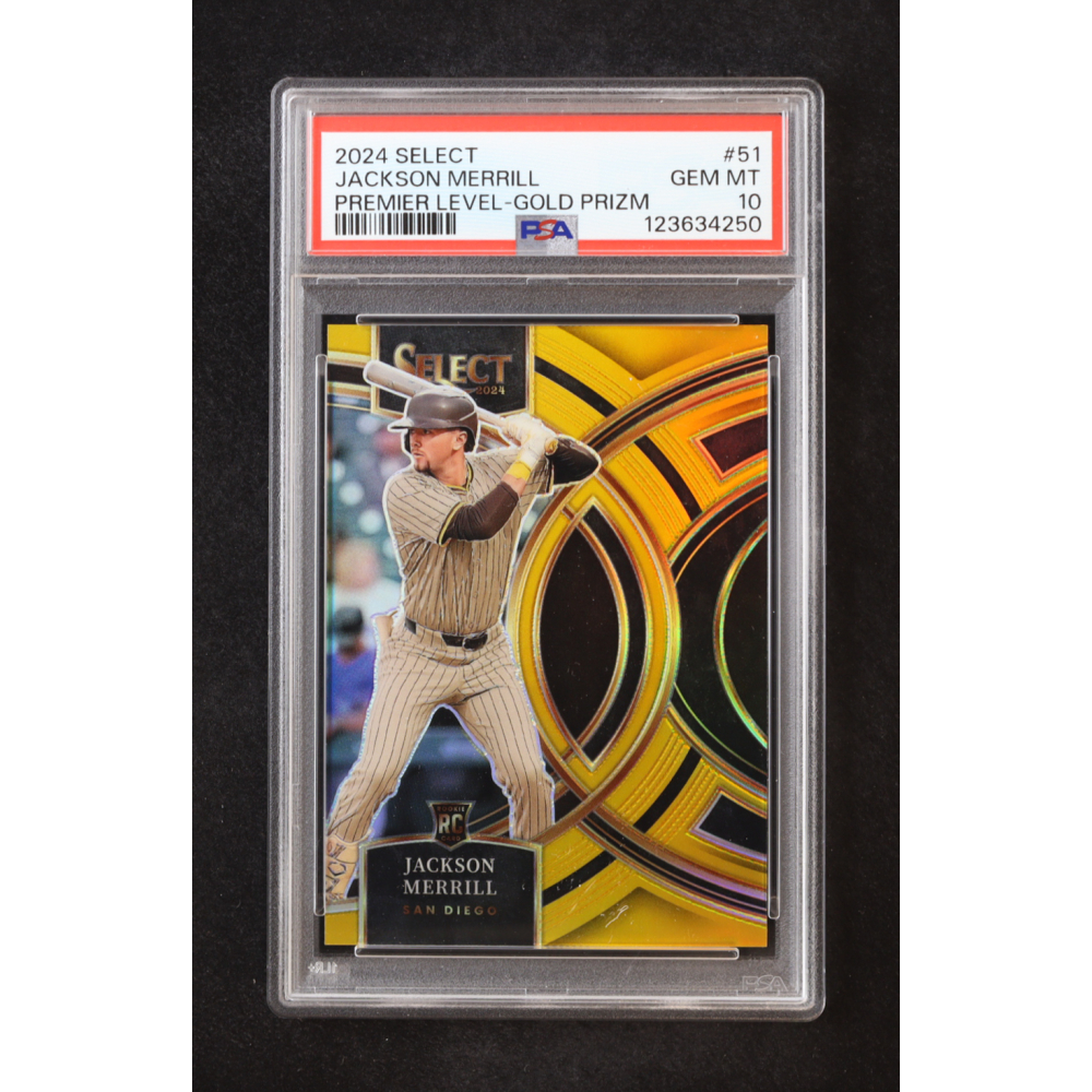 Jackson Merrill 2024 Select Premier Level Prizms Gold #51 RC #05/10 ...