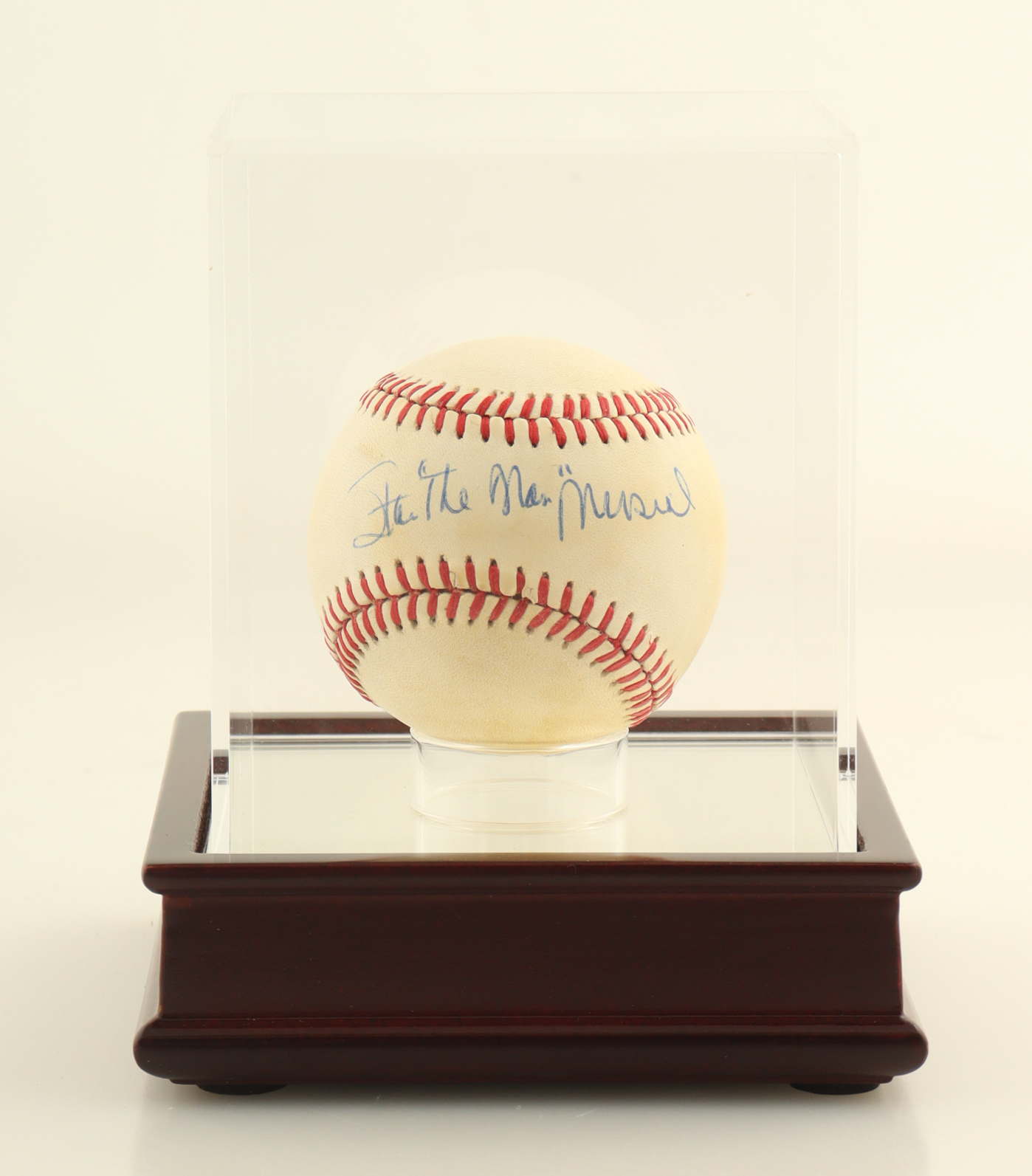 Stan "The Man" Musial Signed ONL Baseball with Display Case (PSA ...