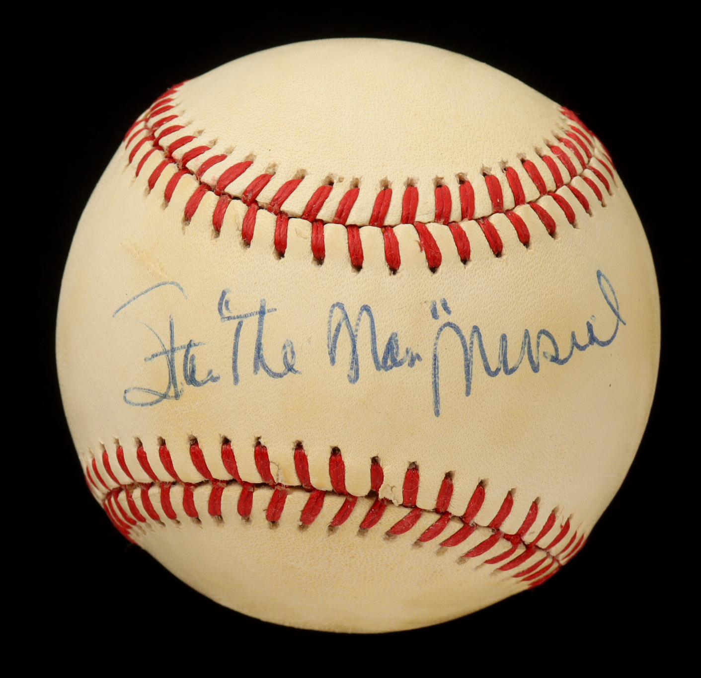 Stan "The Man" Musial Signed ONL Baseball with Display Case (PSA ...