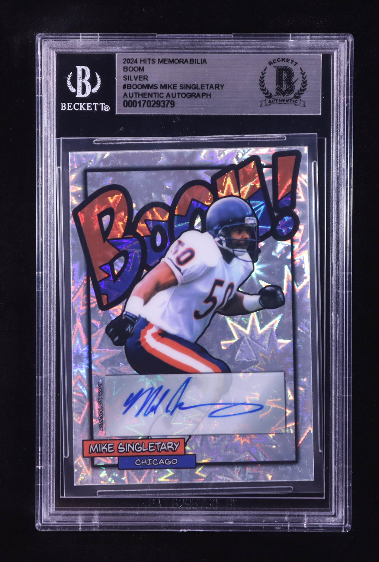 Mike Singletary Signed 2024 Hits Memorabilia Boom Silver #BOOMMS (BGS ...