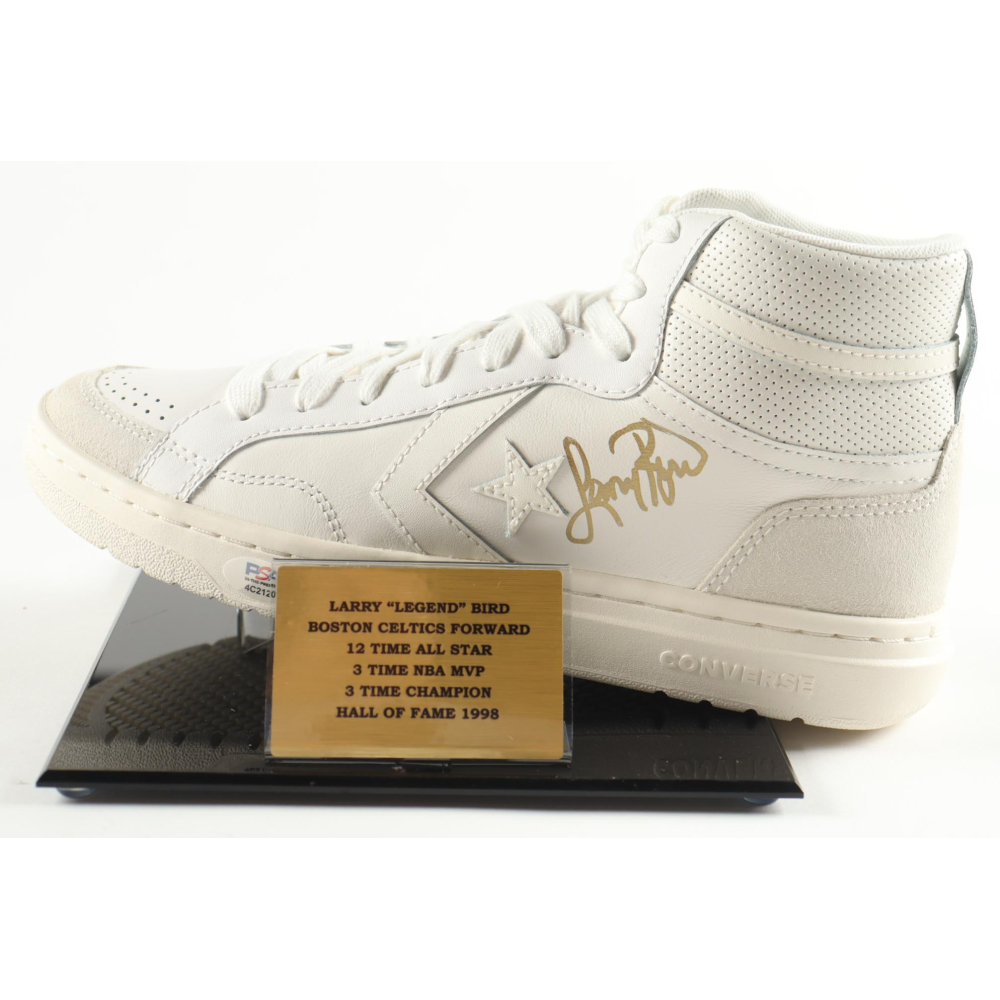 Larry Bird Signed Converse All-Star White Leather Basketball Shoe With ...