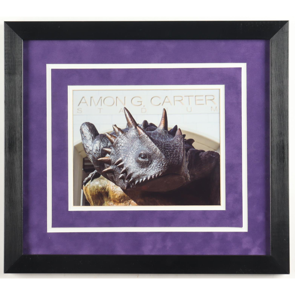 Texas Christian University "Horned Frog Statue" Custom Framed Photo ...