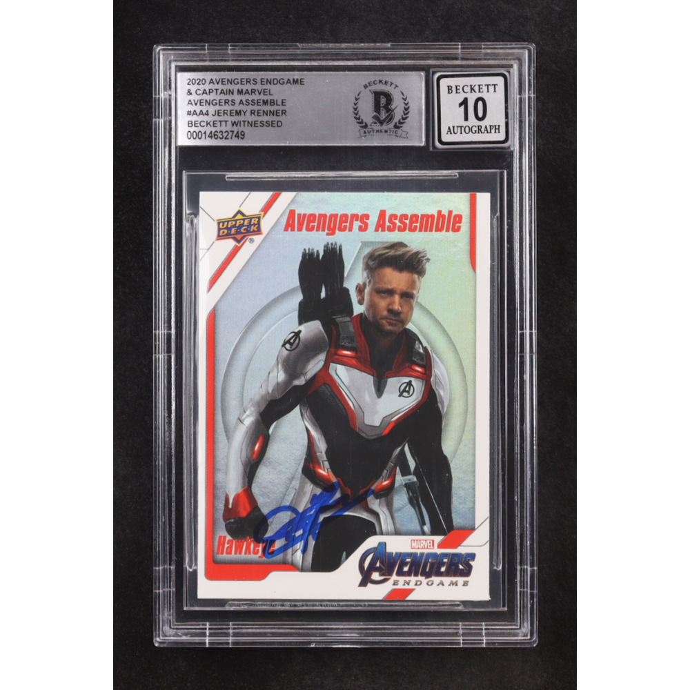 Jeremy Renner Signed 2020 Upper Deck Avengers Endgame & Captain Marvel ...