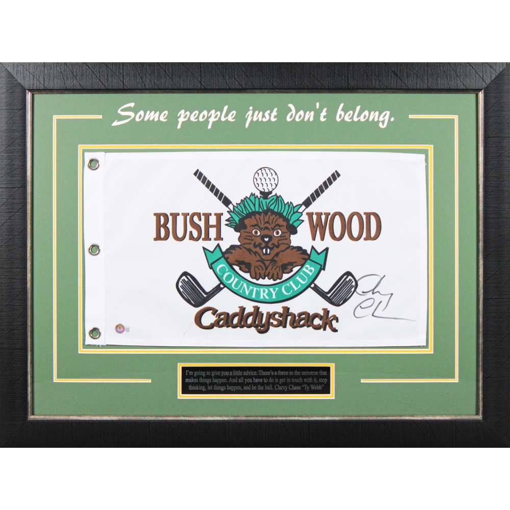 Chevy Chase Signed "Caddyshack" Custom Framed Flag Display (Beckett ...