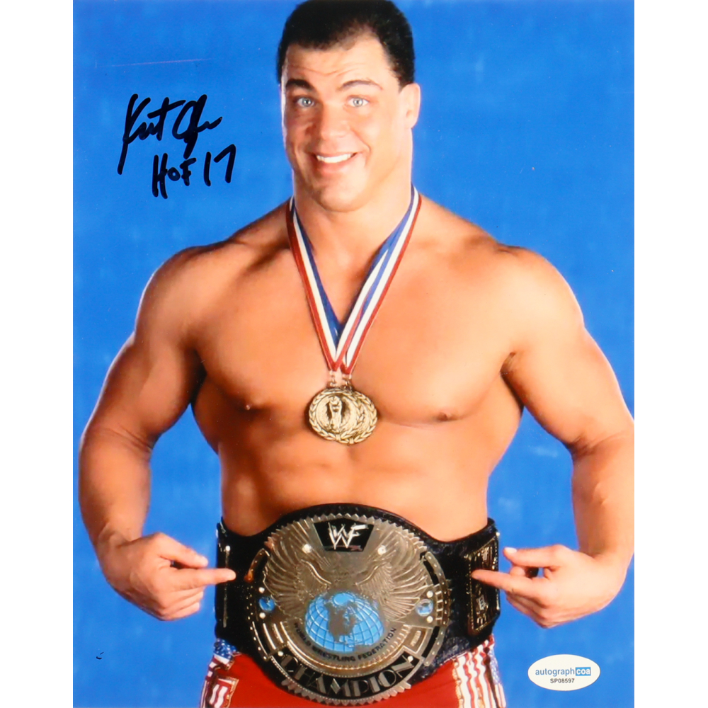 Kurt Angle Signed WWE 8x10 Photo Inscribed "HOF 17" (ACOA) | Pristine ...