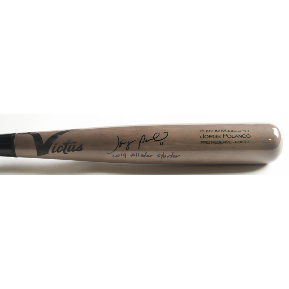 Jorge Polanco Signed Victus Player Model Baseball Bat Inscribed "2019 ...