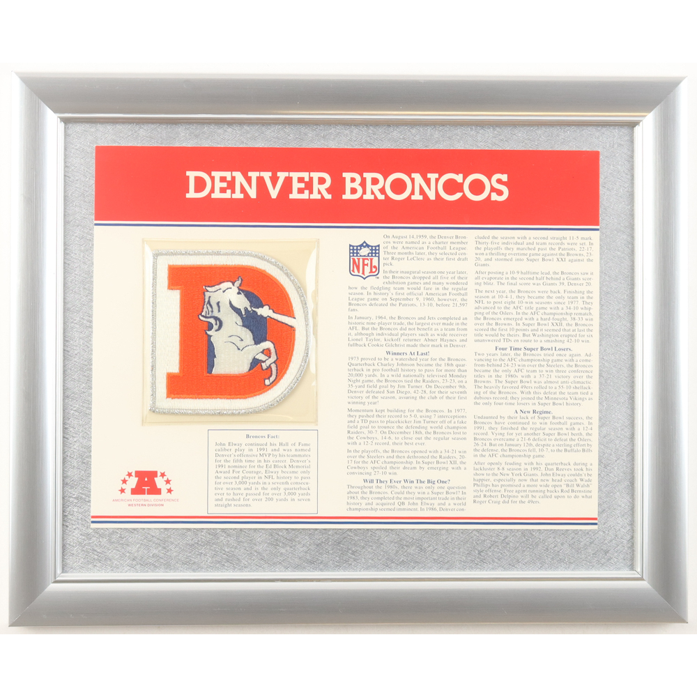 Denver Broncos Custom Framed Commemorative Patch Display | Pristine Auction