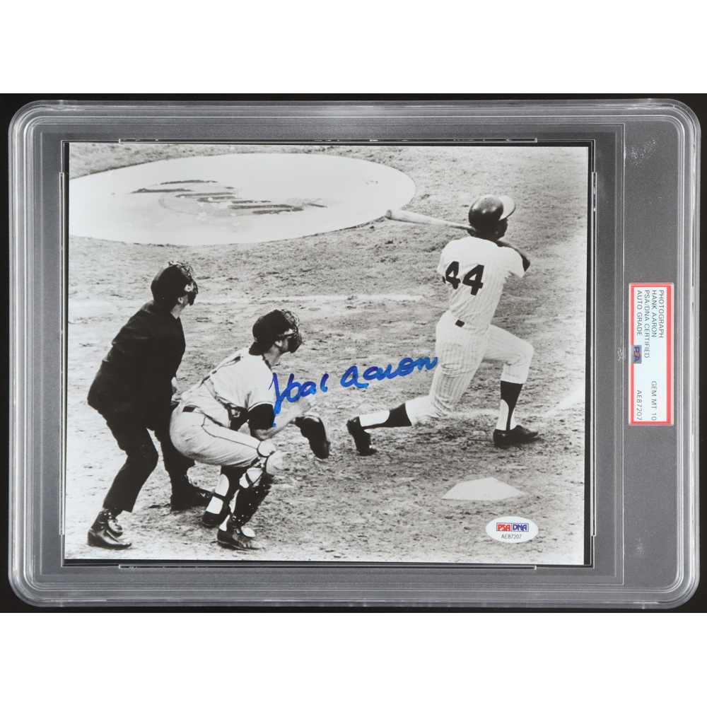 Hank Aaron Signed Braves 8x10 Photo (PSA | Autograph Grade 10 ...