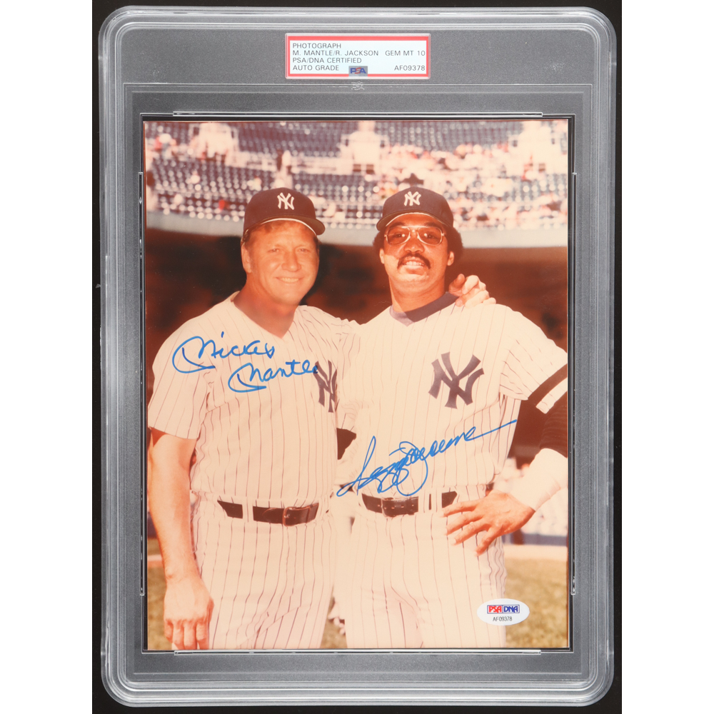 Mickey Mantle & Reggie Jackson Signed Yankees 8x10 Photo (PSA ...