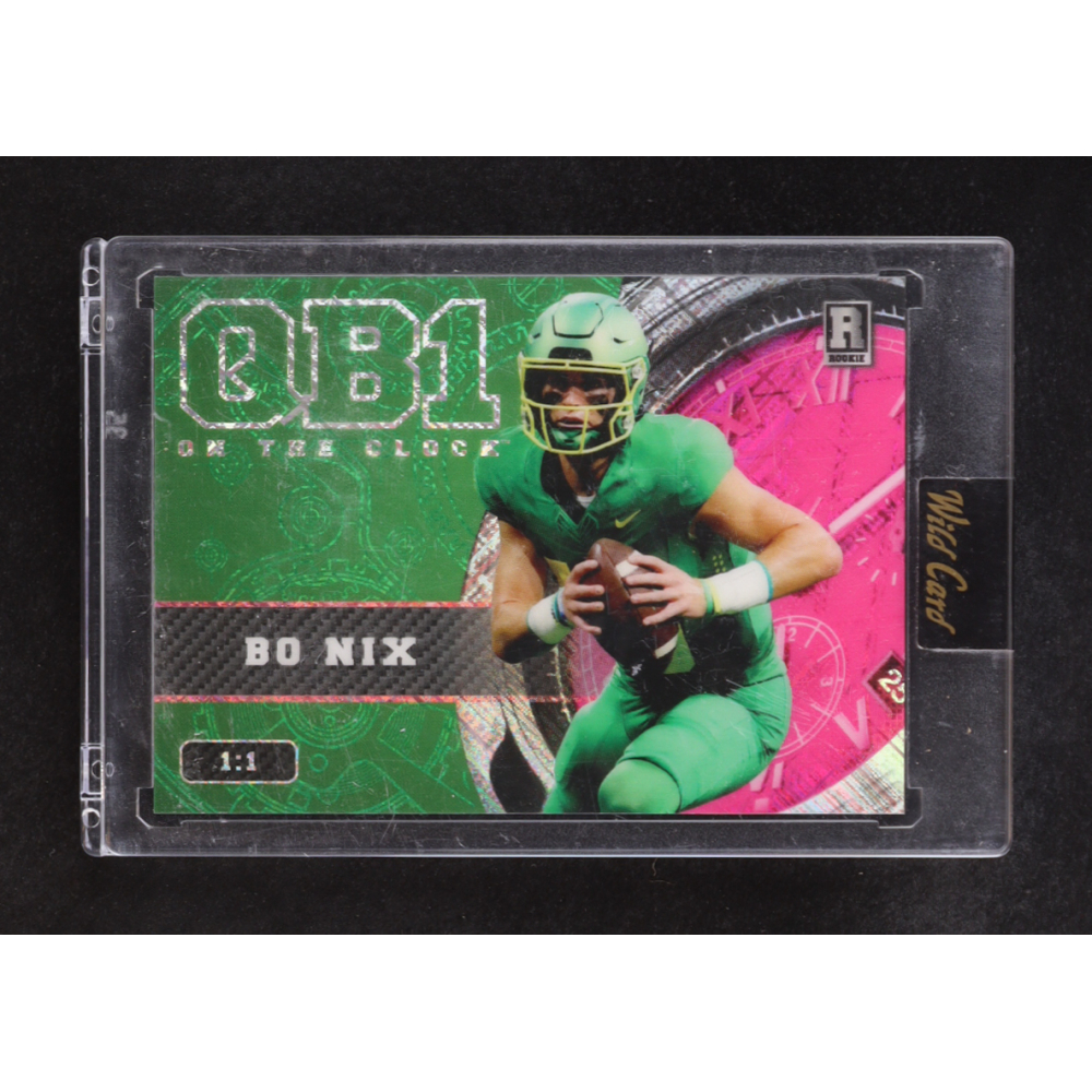 Bo Nix 2023 Wild Card QB 1 On The Clock #OCW-BN2 RC #1/1 | Pristine Auction