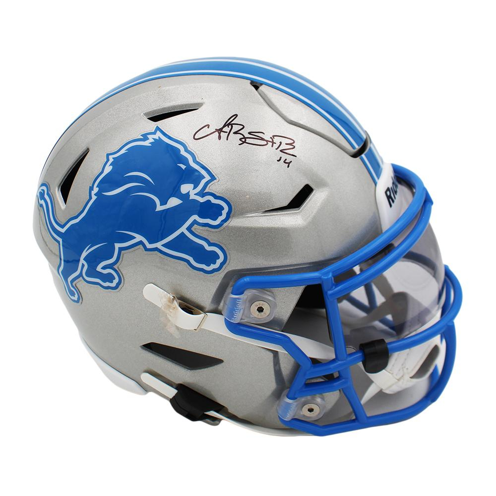 Amon-Ra St. Brown Signed Lions Mid-Size SpeedFlex Helmet With Visor ...