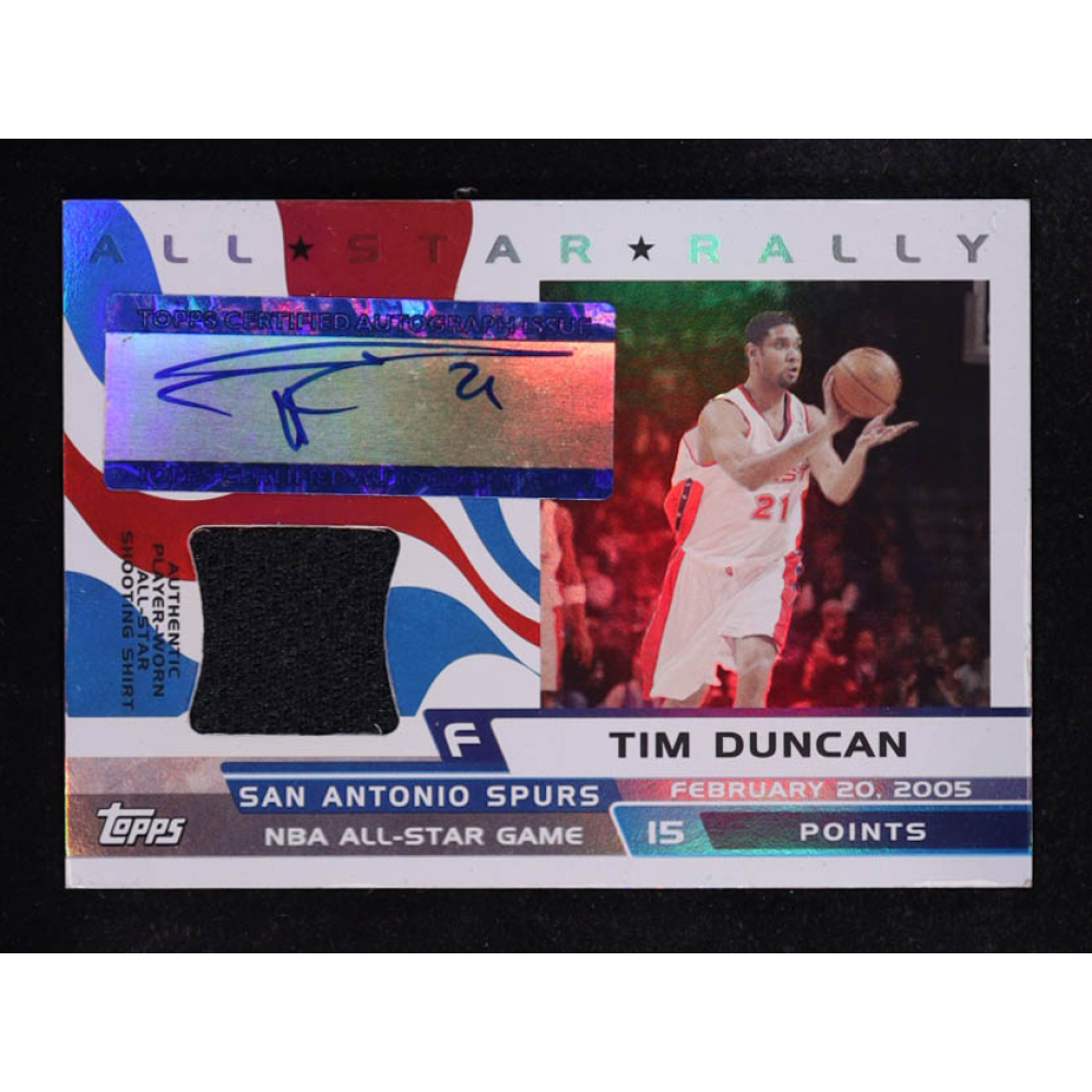 Tim Duncan 2005-06 Topps Big Game All-Star Rally Relics Autographs ...