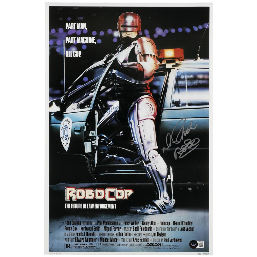Peter Weller Signed "Robocop" 12x18 Photo Inscribed "ROBO" (Beckett ...