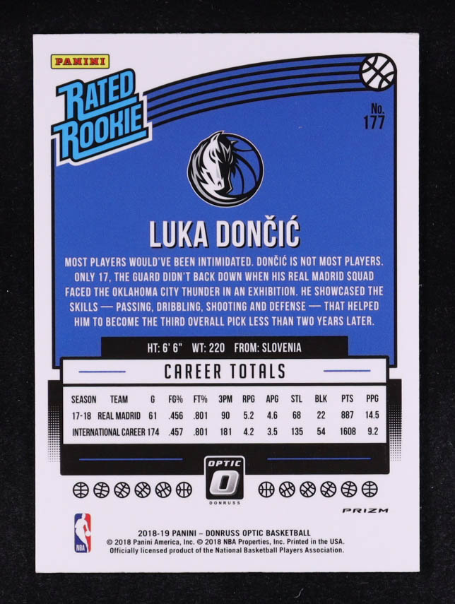 Luka Doncic 2018-19 Donruss Optic Shock #177 RR RC | Pristine Auction