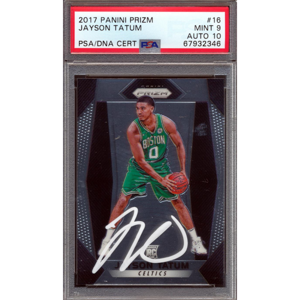 Jayson Tatum Signed 2017 Panini Prizm RC (PSA 9 | Autograph Graded 10 ...