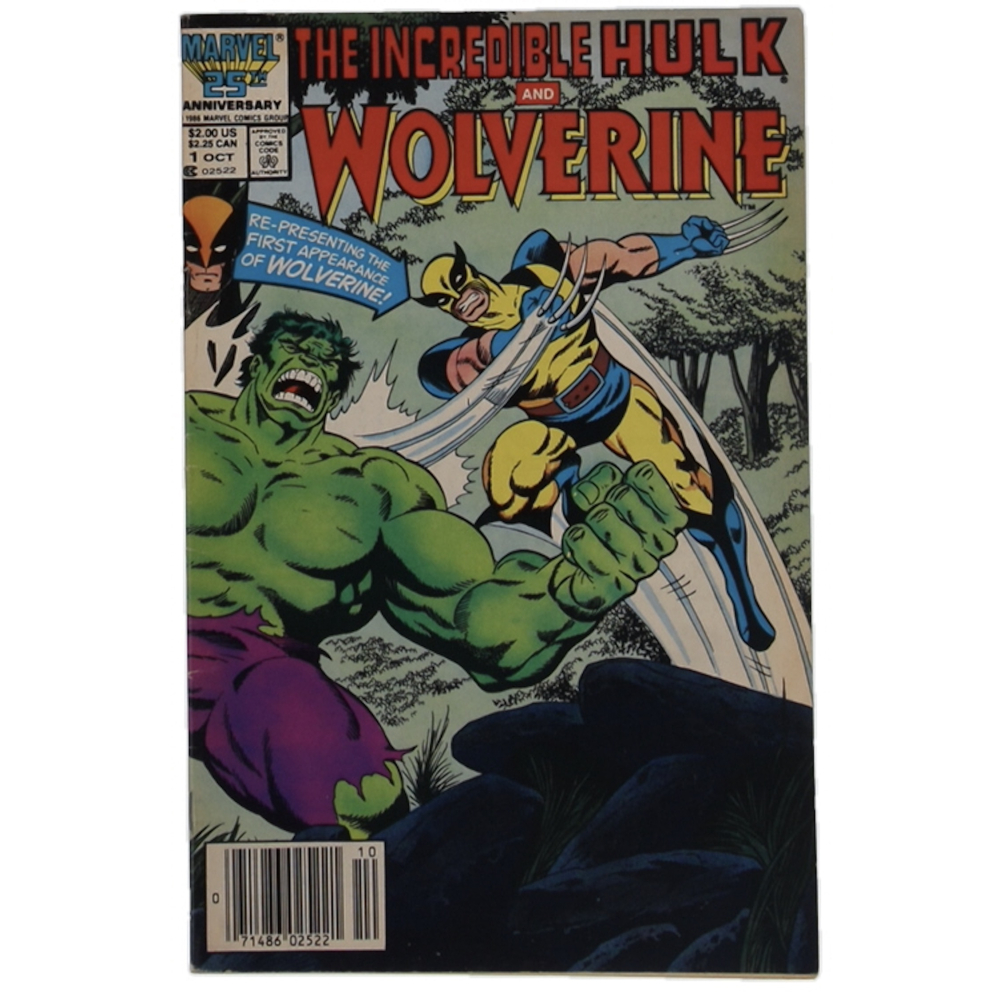 1986 "The Incredible Hulk and Wolverine" Issue #1 Newsstand Edition ...