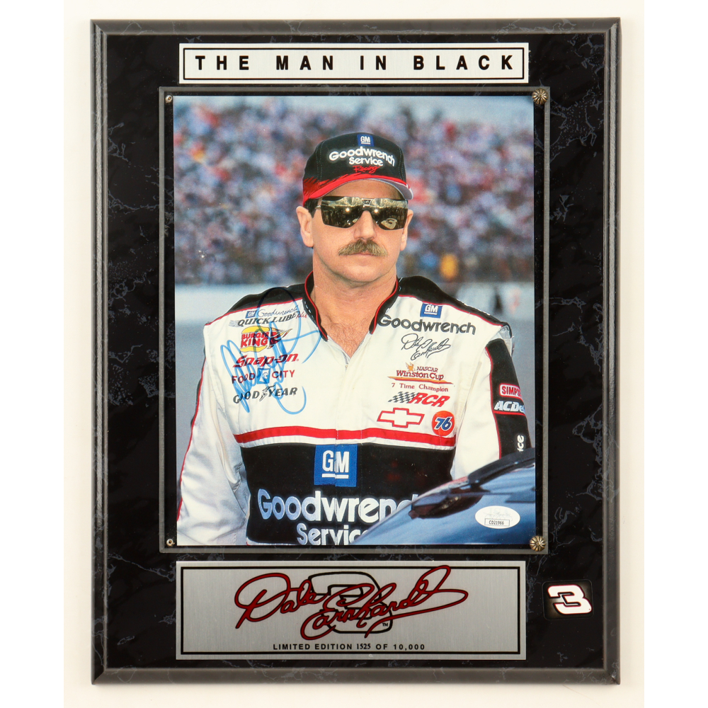 Dale Earnhardt Sr. Signed Custom Photo Display Plaque (JSA) | Pristine ...