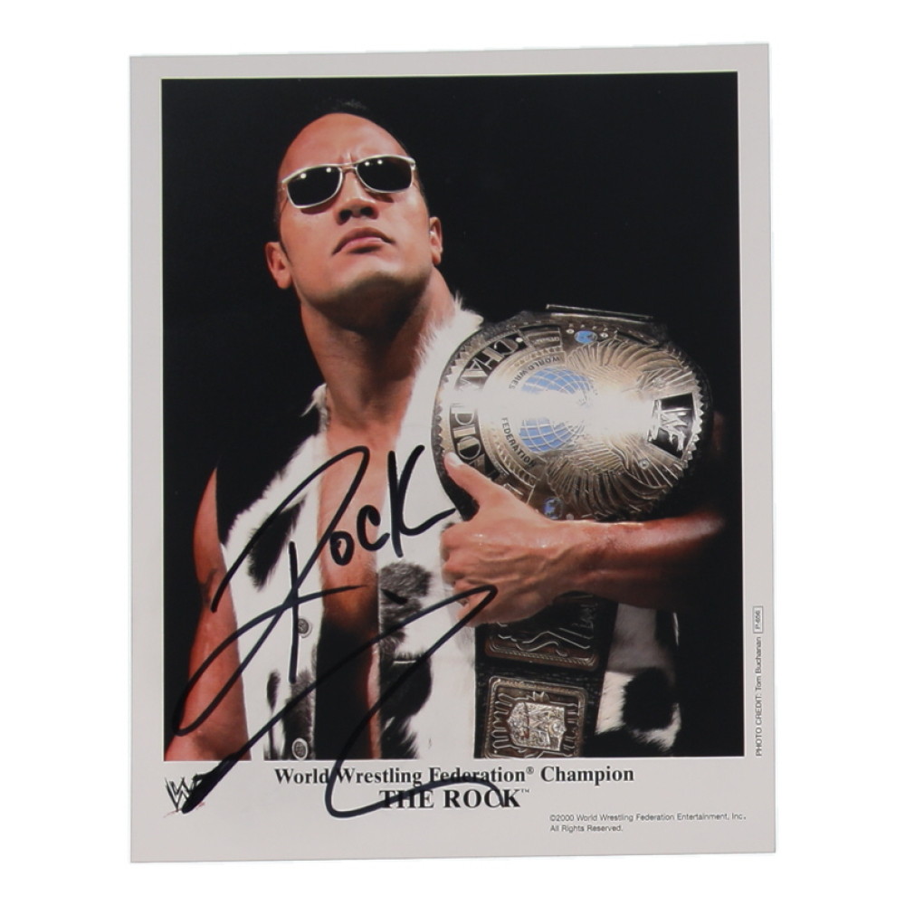 Dwayne "The Rock" Johnson Signed WWE 8x10 Photo (ACOA) | Pristine Auction