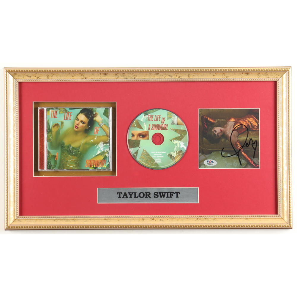 Taylor Swift Signed Custom Framed "The Life of a Showgirl" CD Album ...