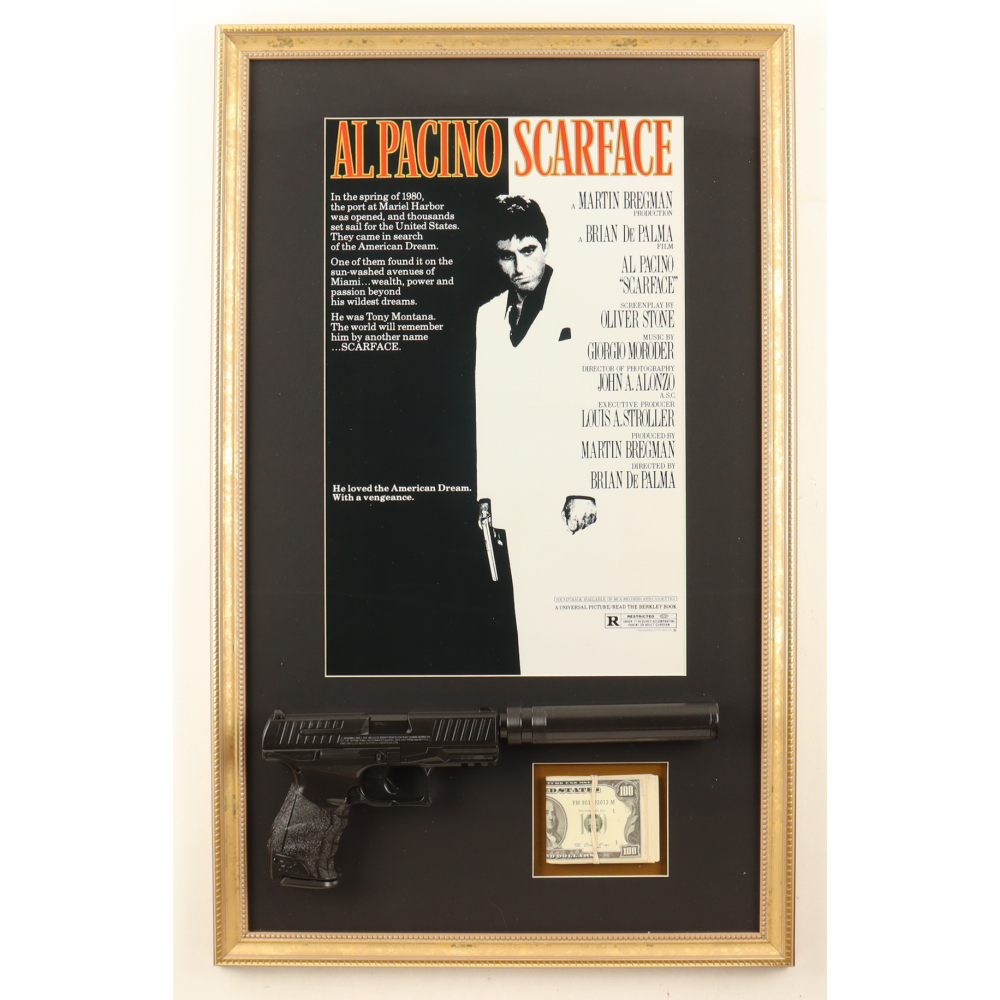 "Scarface" Custom Framed Movie Poster Display with Prop Replica Money ...