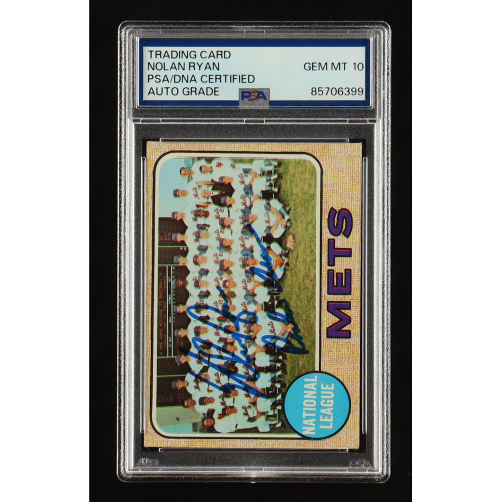 Nolan Ryan Signed 1968 Topps #401 Mets Team "Miracle Mets" (PSA | Auto ...