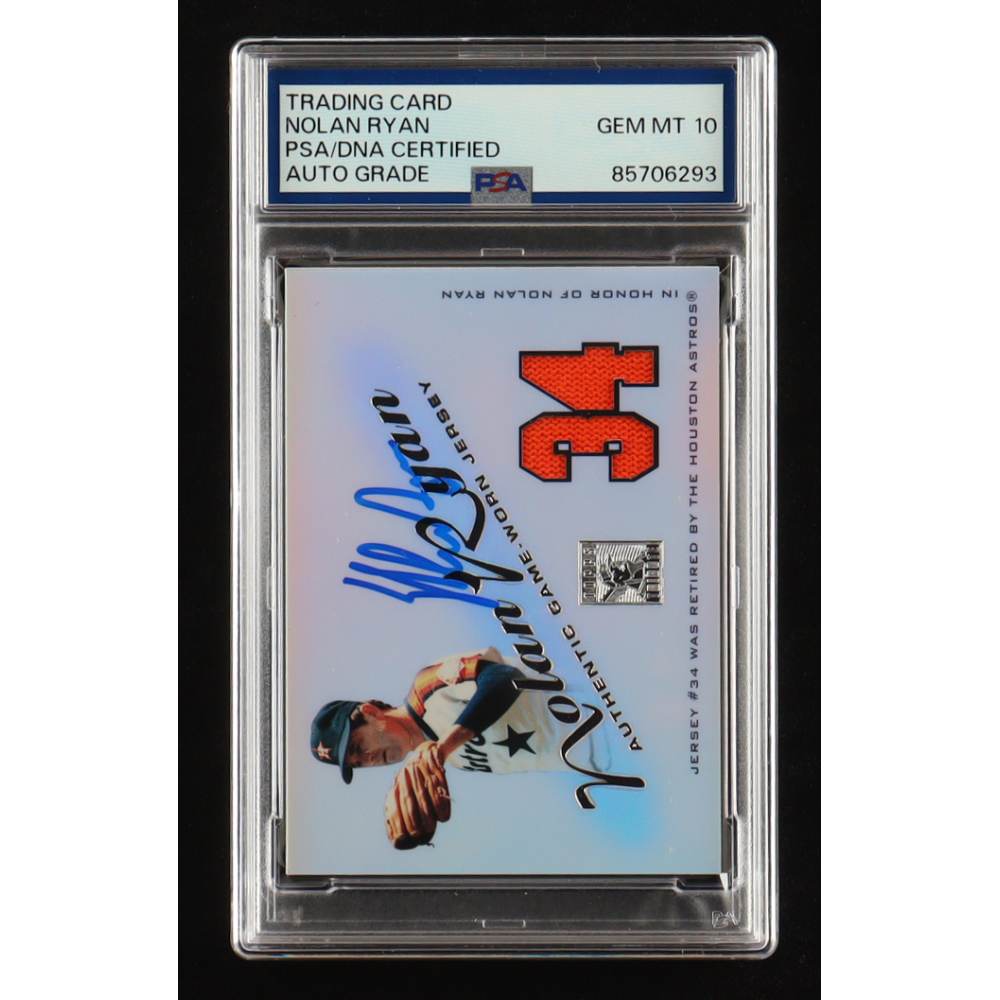 Nolan Ryan Signed 2001 Topps Tribute Retired Game Jersey #RJNRH (PSA ...