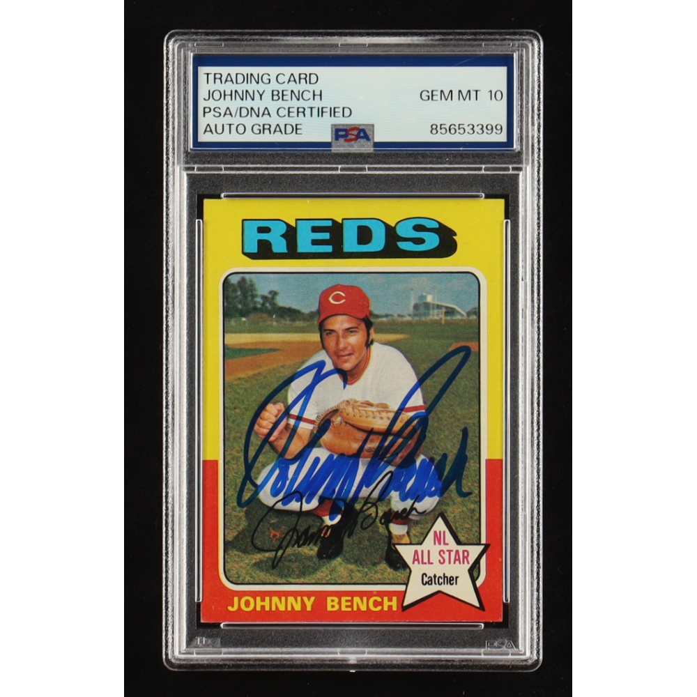 Johnny Bench Signed 1975 Topps Baseball #260 (PSA | Auto 10) | Pristine ...
