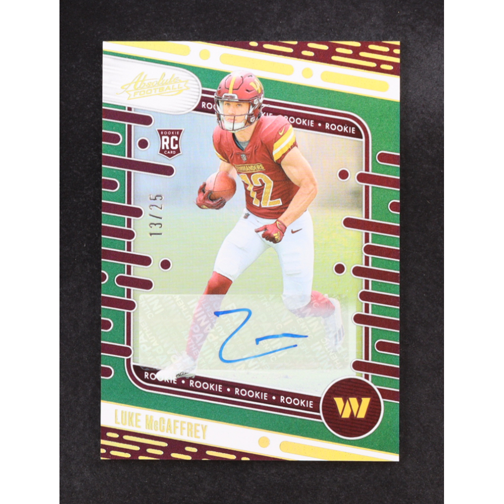 Luke McCaffrey 2024 Panini Absolute Signatures Spectrum Green #176 RC ...