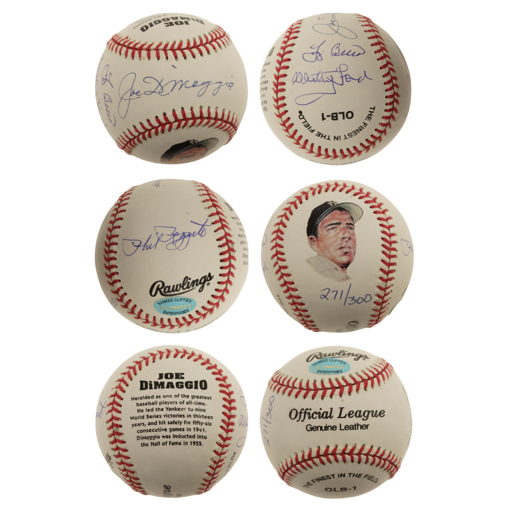 "Joe DiMaggio" LE Commemorative OL Baseball Signed By (4) with Joe ...