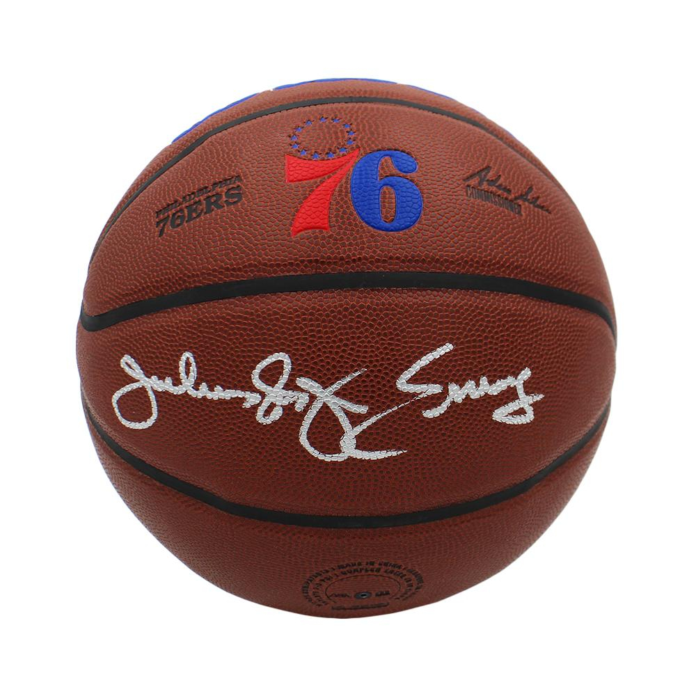 Julius "Dr. J" Erving Signed 76ers Logo NBA Basketball (Beckett ...