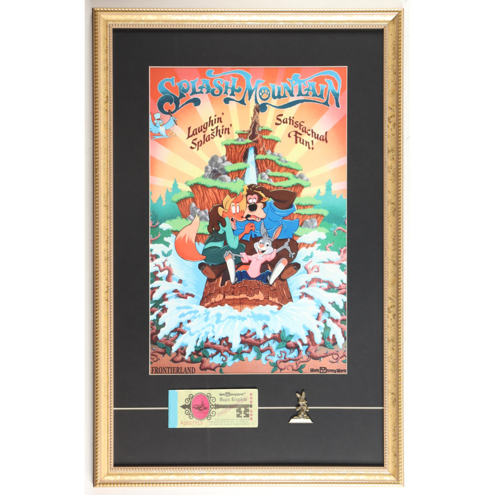 Disney's "Splash Mountain" Custom Framed Art Print Display with B'rer ...