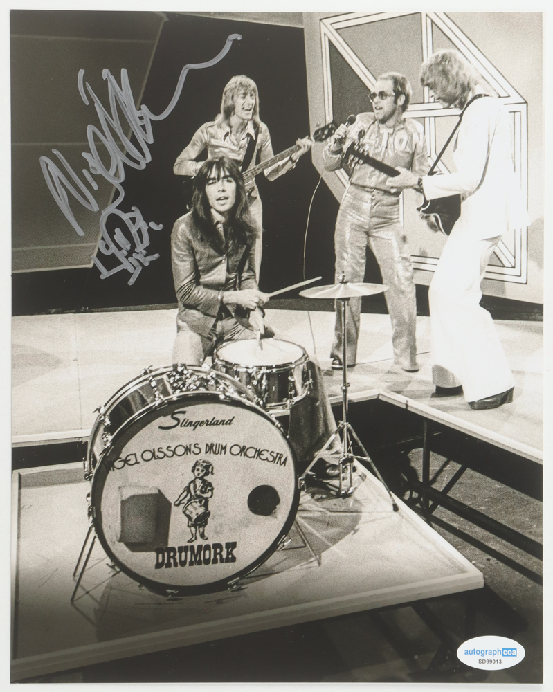 Nigel Olsson Signed 8x10 Photo with Hand-Drawn Sketch (ACOA) | Pristine ...