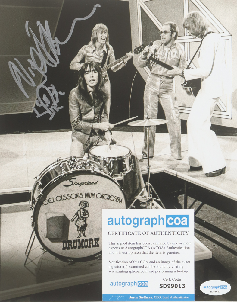 Nigel Olsson Signed 8x10 Photo with Hand-Drawn Sketch (ACOA) | Pristine ...