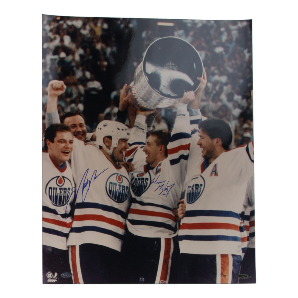 Wayne Gretzky & Mark Messier Signed Oilers 16x20 Photo #4/1988 (UDA ...