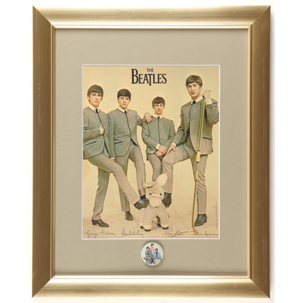 "The Beatles" Custom Framed Print Display with Beatles 1964 Pin ...
