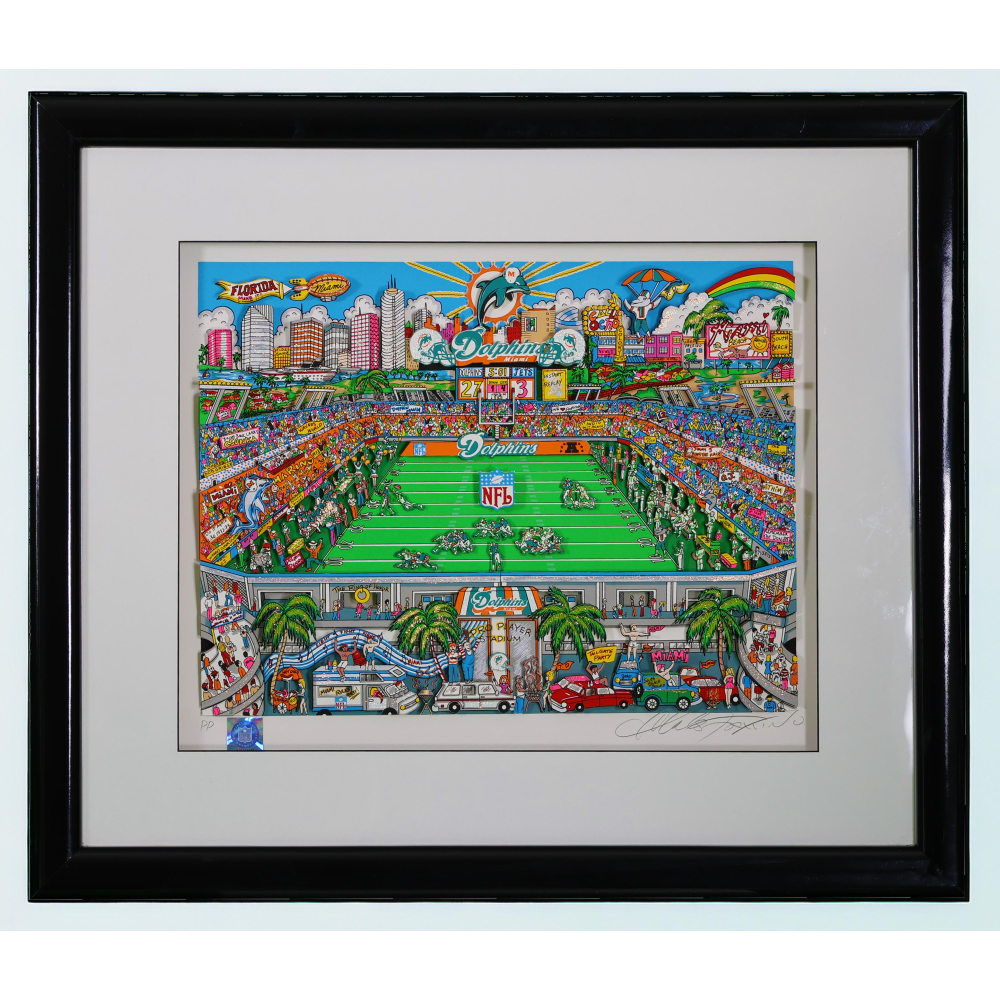 Charles Fazzino "Miami Dolphins Pro Player Stadium" Custom Framed 3-D ...