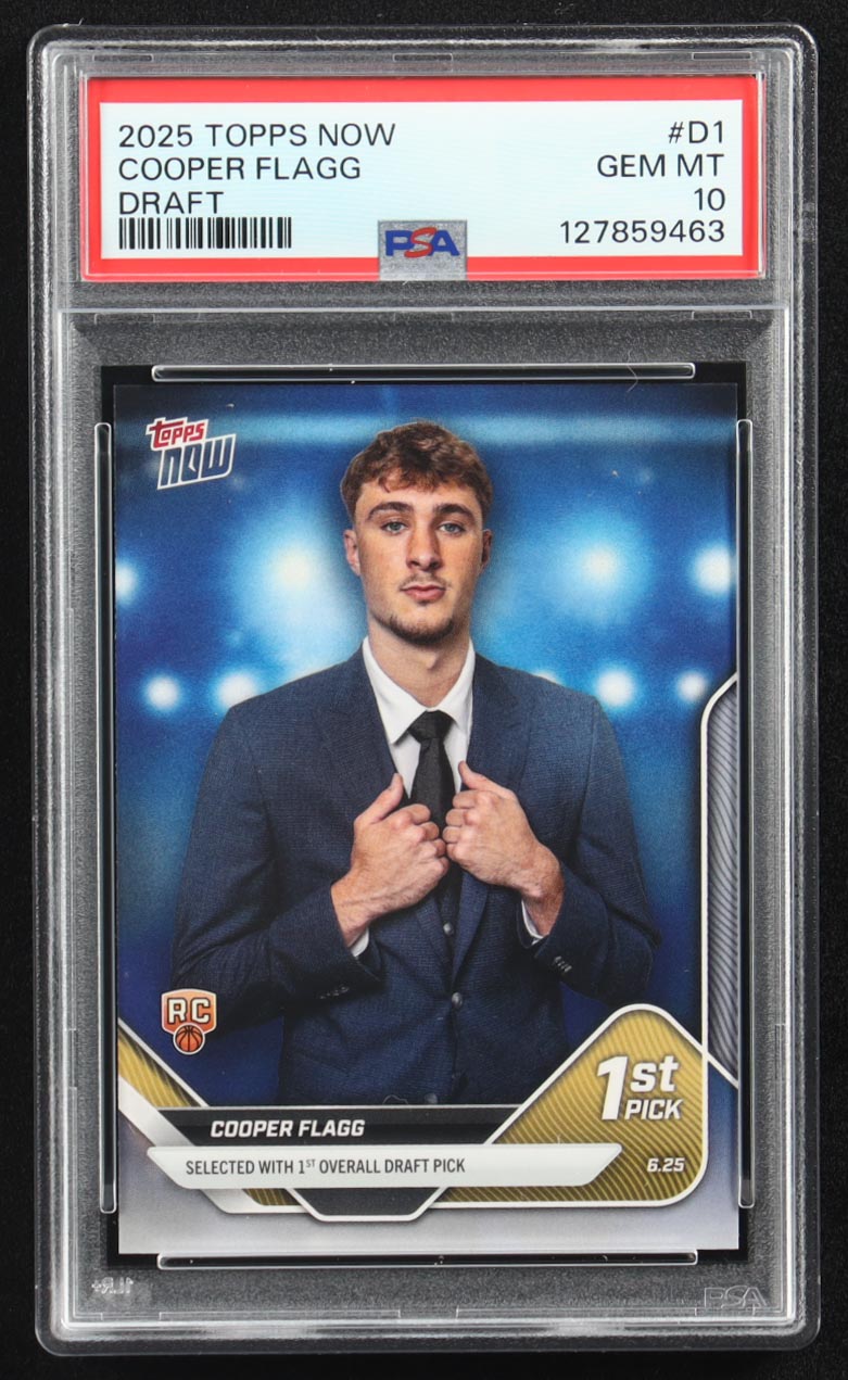 Cooper Flagg 2025 Topps Now Draft #D1 RC (PSA 10) | Pristine Auction