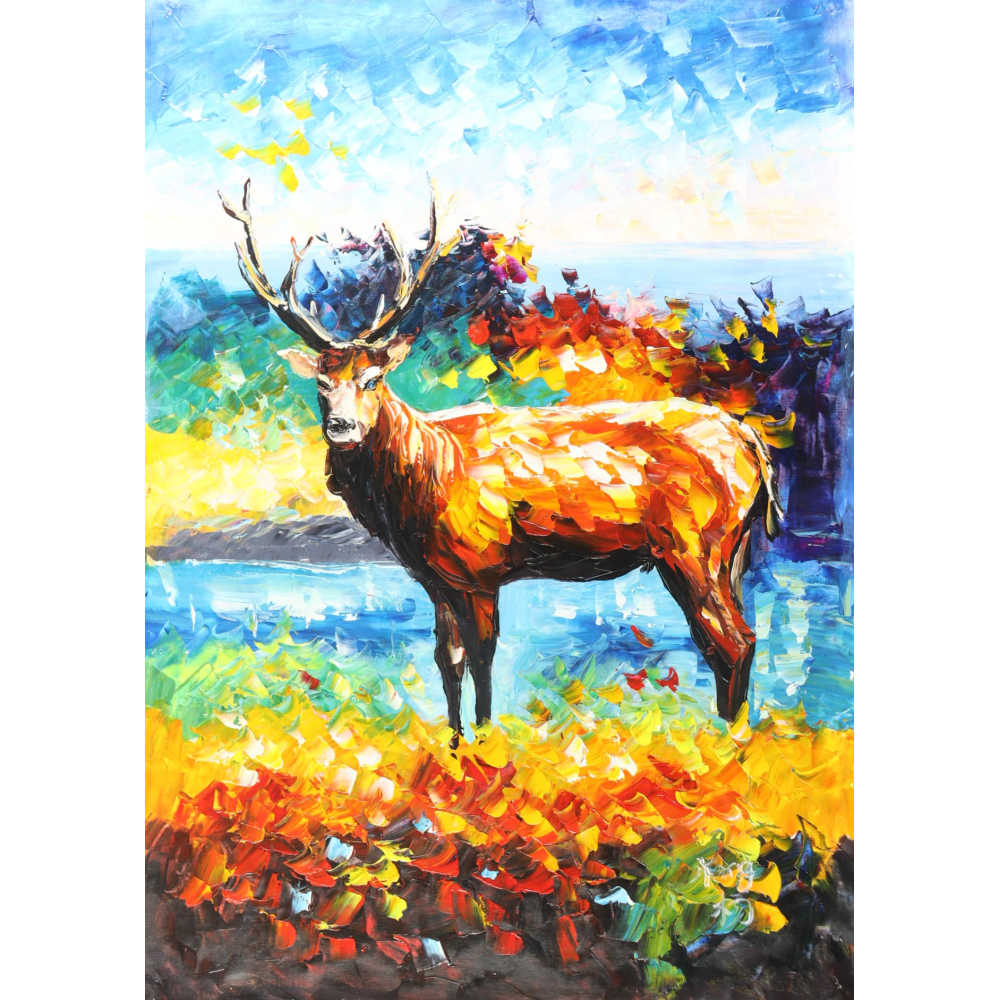 "Elk at Dawn" 25x36 Original Oil Painting on Linen by Rodney Weng (Weng ...