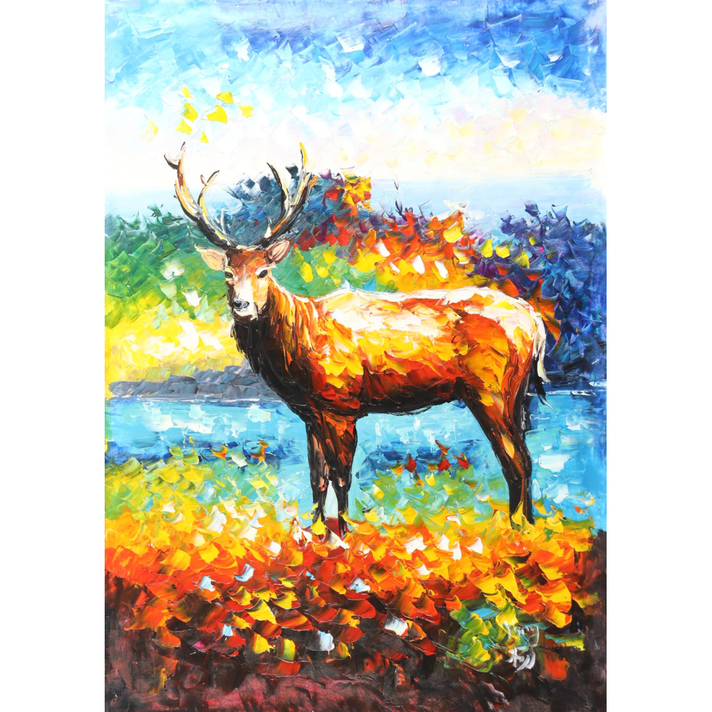"Elk at Dawn" 25x36 Original Oil Painting on Linen by Rodney Weng (Weng ...
