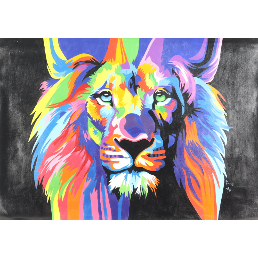 "Peaceful Warrior" 25x36 Original Oil Painting on Linen by Rodney Weng ...