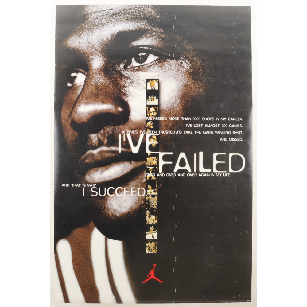 1998 Nike Air Jordan"I've Never Failed, I Succeed" 23x34 Poster ...