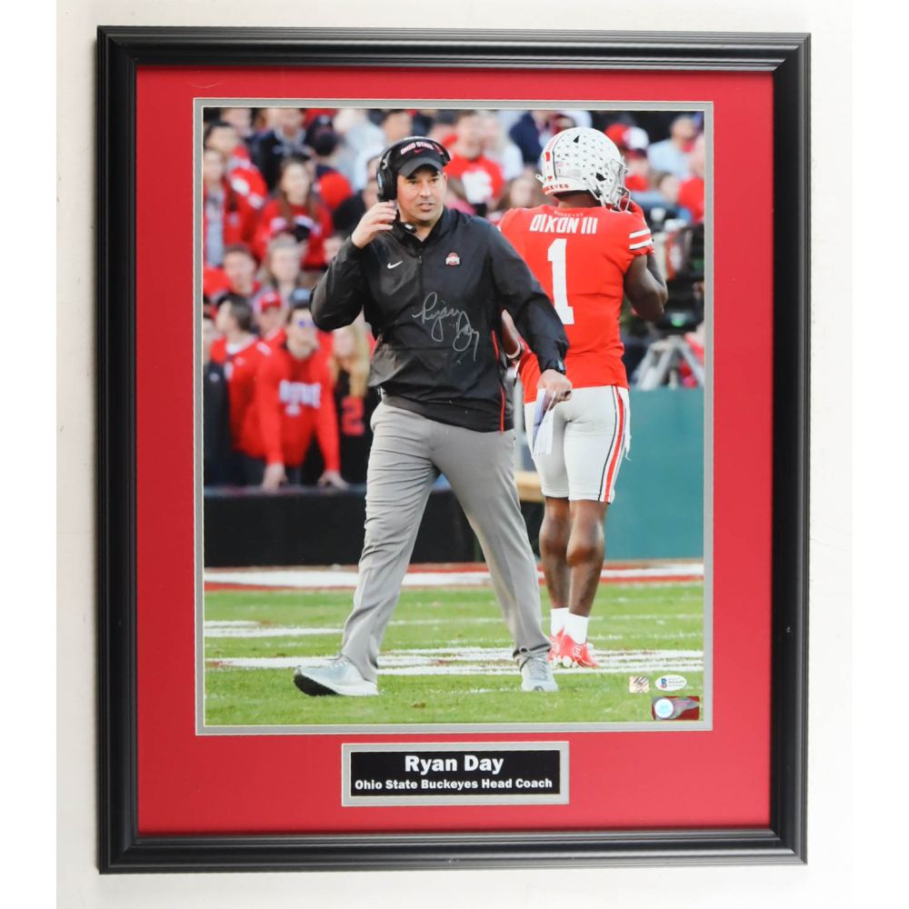 Ryan Day Signed Ohio State Buckeyes Custom Framed Photo Display ...
