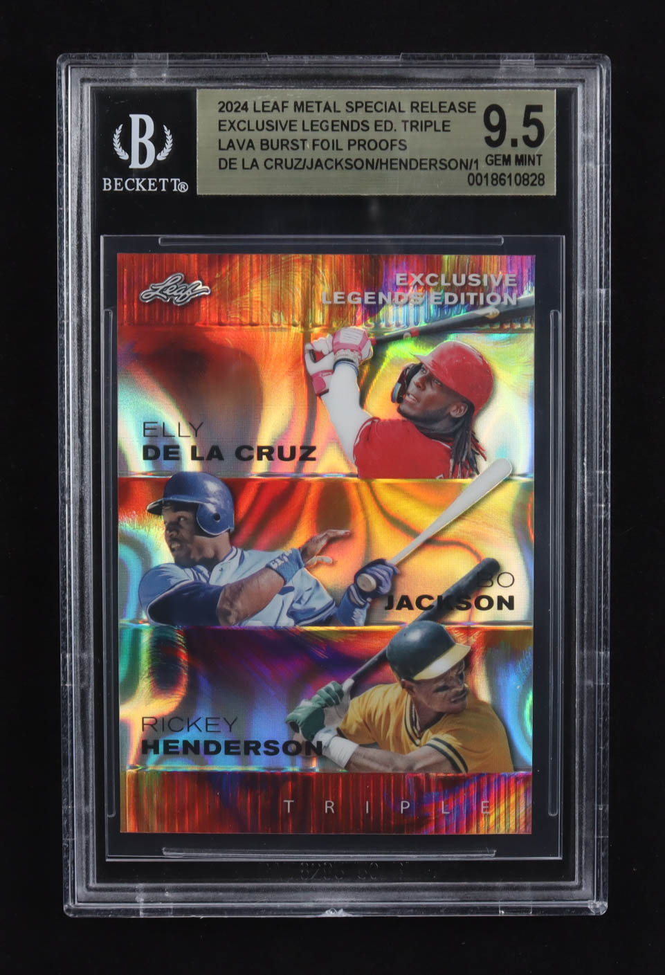 Elly De La Cruz / Bo Jackson / Rickey Henderson 2024 Leaf Metal Special ...