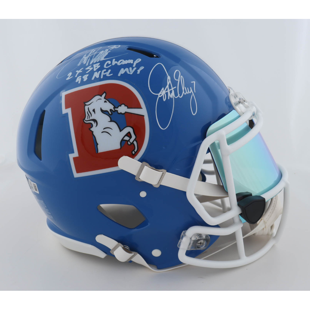 John Elway & Terrell Davis Signed Broncos Full-Size Authentic On-Field ...